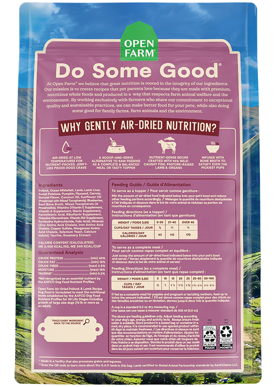 Open Farm Air Dried Pollock & Lamb – Fella & Fetch