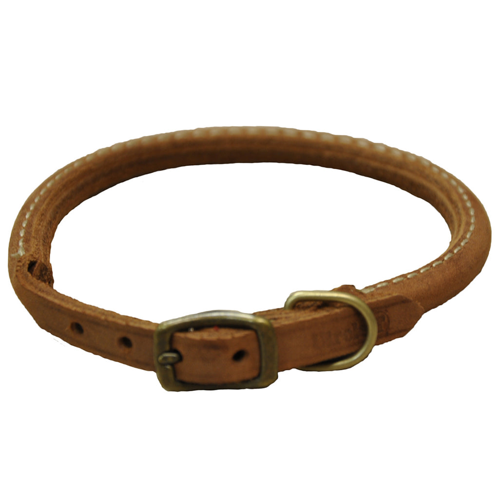 Rustic Leather Round Collar - Brown – Fella & Fetch